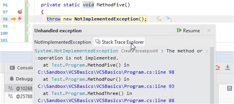 Debug Exceptions JetBrains Rider Documentation
