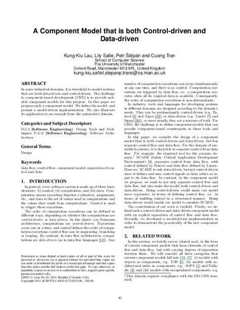 pdf a component model that is both control driven and data driven lili tran