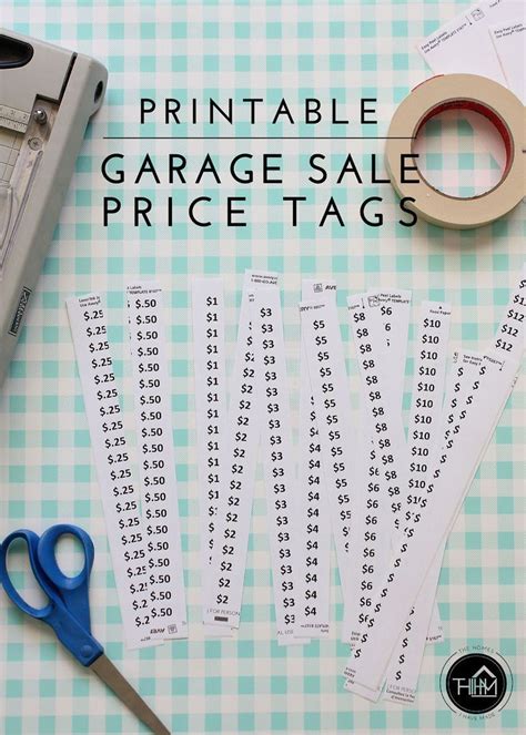 Printable Garage Sale Pricing Guide