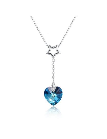 Naszyjnik Srebro 925 Cyrkonia Swarovski Serce Gwiazdka Sfera Damska