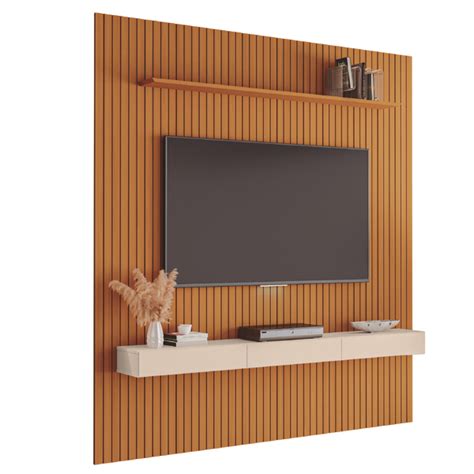 Painel Para Tv Até 75 Polegadas 2 25x2 40m Ripado Nicho Arbo Cedro