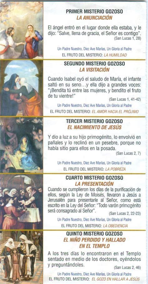 Cuales Son Los 5 Misterios Gozosos Del Rosario Misteri Database