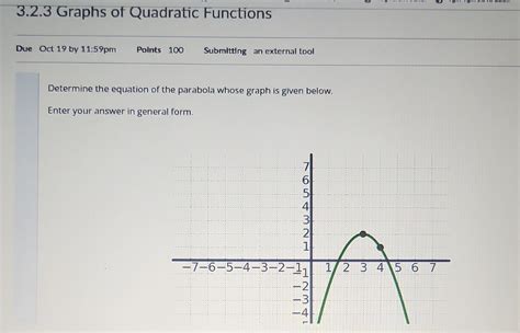 solved determine the equation of the parabola whose graph is