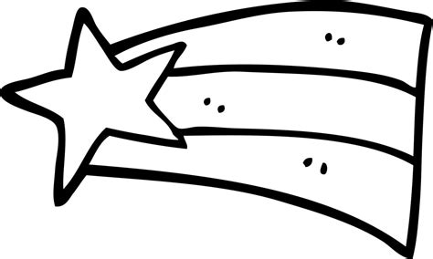 Estrella Fugaz De Dibujos Animados En Blanco Y Negro Vector En