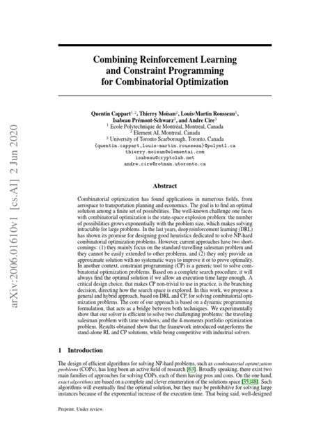 combining reinforcement learning and constraint programming for combinatorial optimization