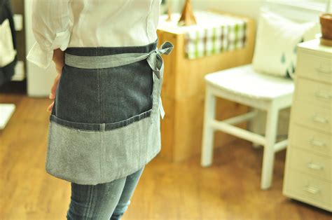 JEANON Waist Apron Handmade Upcycled Denim Apron Work Apron Kitchen