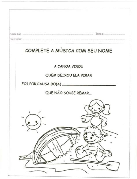 Identificando Nome Da Cantiga A Partir Da Leitura De Imagem E Pintando
