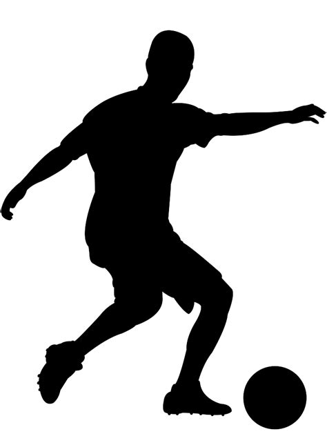 Silhueta Jogador De Futebol Contorno E Silhueta Vector