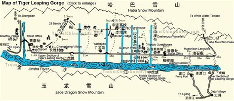 China Lijiang Map Attractions Ancient Town Lugu Lake Tiger Leaping