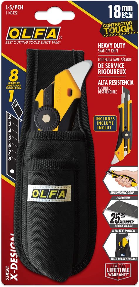 OLFA 18mm Heavy Duty Utility Knife With Holster Pouch L 5 PCH