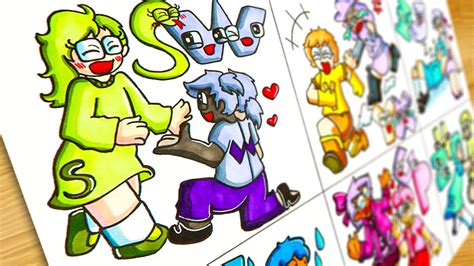 Drawing Alphabet Lore Couple Real Life Body Swapped Funny Love Story