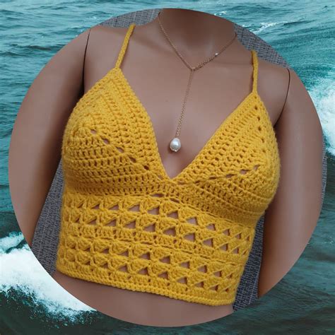 Crochet Pattern Tess Crochet Crop Top Pattern Crochet Etsy