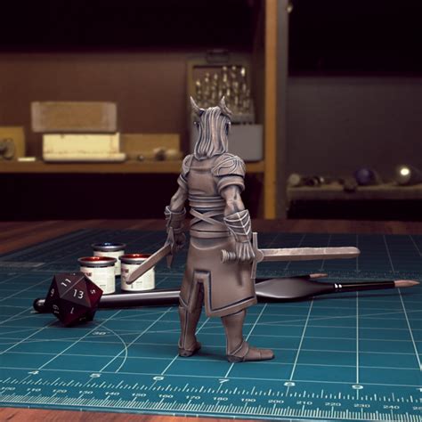 3D Printable DnD Heroes Tiefling Fighter Male Pre Supported By