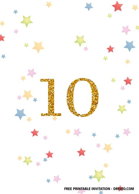 FREE Printable 10th Birthday Invitation Templates Printable Birthday