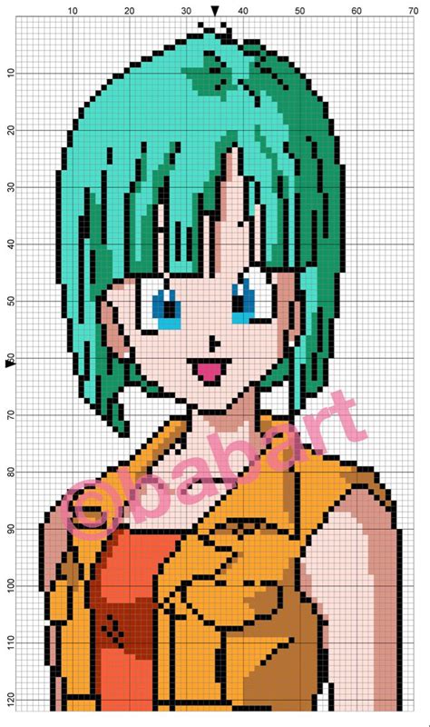 BABART Bulma DBZ Cross Stitch Punto Cruz Dibujos En Cuadricula