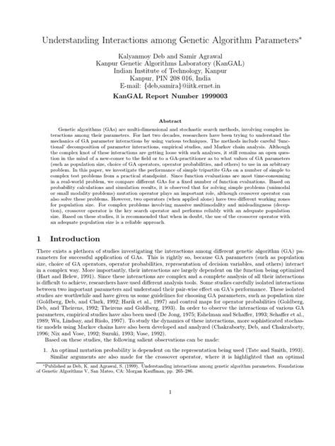 understanding interactions among genetic algorithm parameters pdf genetic algorithm