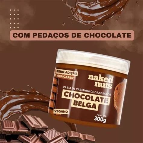 Pasta Castanha De Caju Sabor Chocolate Belga 300g Naked Nuts Fast