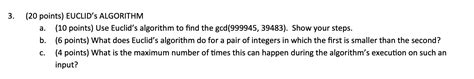 solved 3 a 20 points euclid s algorithm 10 points use