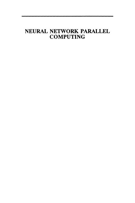 pdf neural network parallel computing