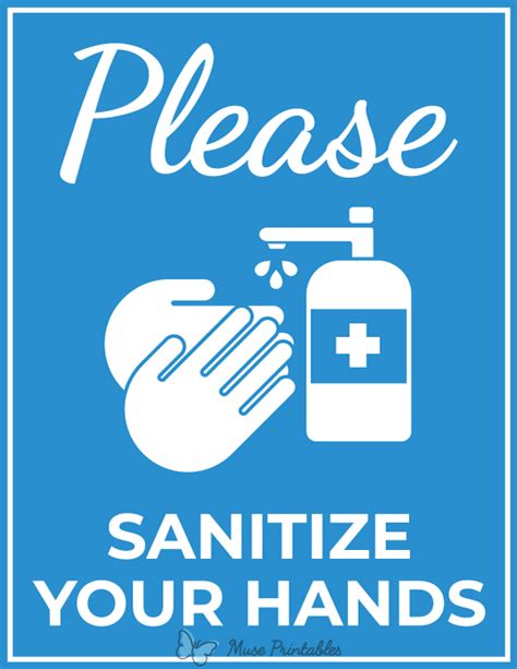 printable please sanitize your hands sign