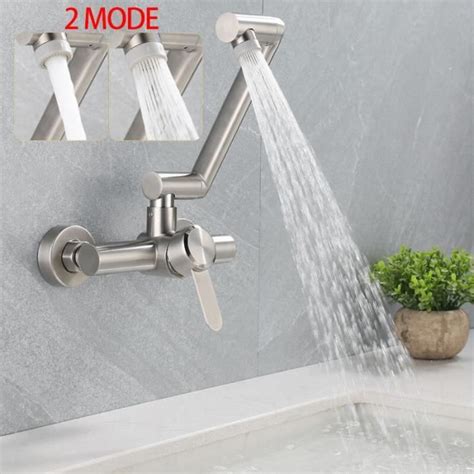 Pliable En Acier Inoxydable Bassin Robinet Mural Salle De Bain Cuisine