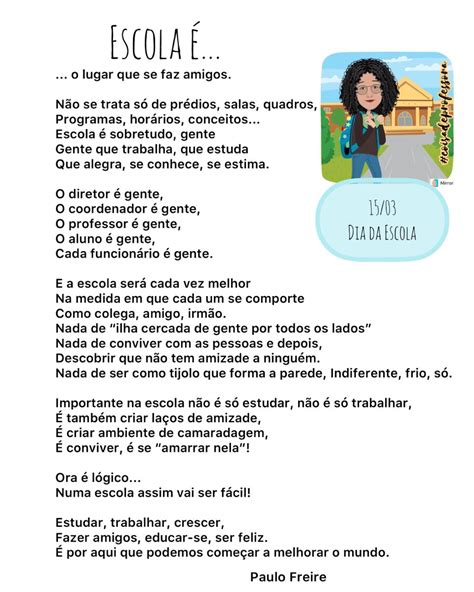 Poema Sobre Fam Lia E Escola Revoeduca