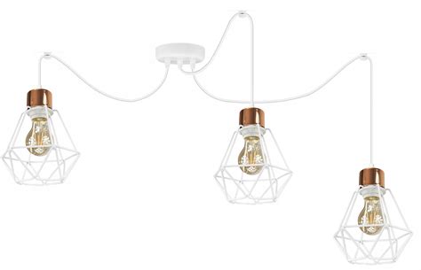 LAMPA PAJĄK DIAMOND 3 BIAŁA SUFITOWA ŻYRANDOL LOFT LAMPY SUFITOWE