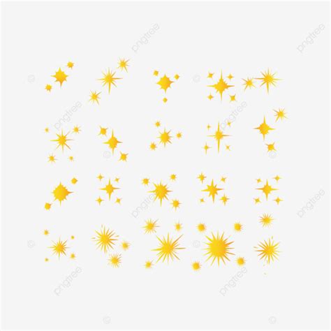 Colección De Estrellas Doradas Brillantes Vector PNG Oro Dorado