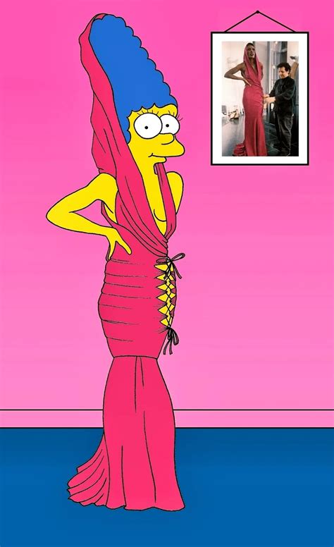 Marge Simpson Models Iconic Dresses