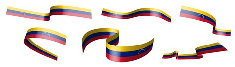 Conjunto De Cintas De Vacaciones Bandera Venezolana Ondeando En El