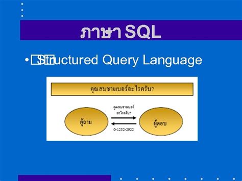 sql — structure query language part 1 ภาษามาตรฐานสำหรบนยามขอ