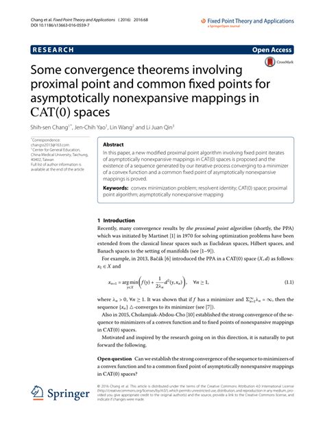 pdf some convergence theorems involving proximal point and common fixed points for