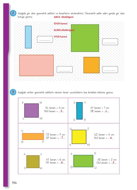 4 Sınıf Matematik Meb Yayınları Sayfa 194 Cevapları