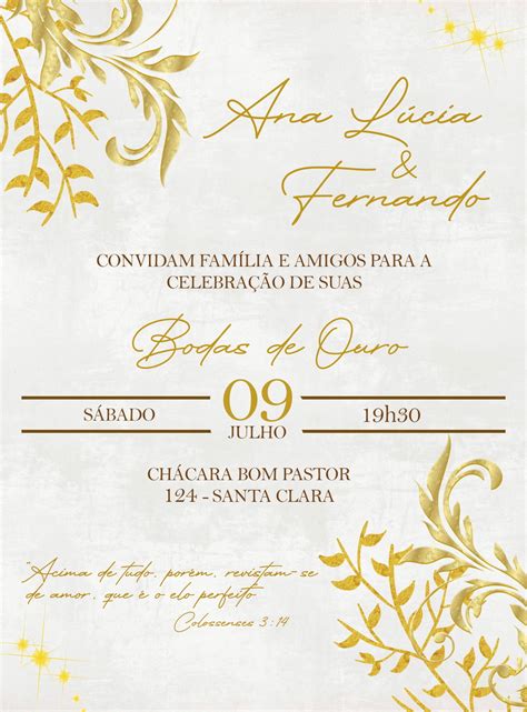 Convite Virtual Bodas De Ouro Elo Produtos Especiais