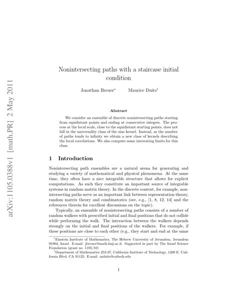 pdf nonintersecting paths with a staircase initial condition