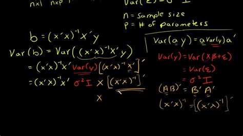 multiple linear regression variance of least squares estimator b youtube