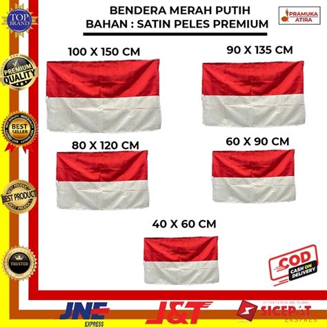 Jual Bendera Rumah Merah Putih Satin Peles Kecil Sedang Besar