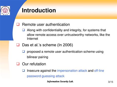 ppt secure remote user authentication scheme using bilinear pairings powerpoint presentation