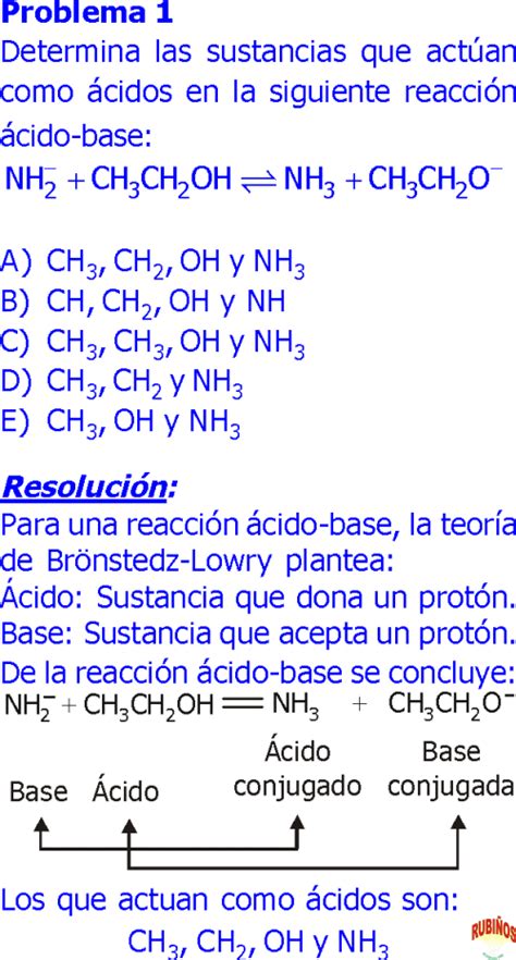 Cidos Y Bases Ejercicios Resueltos Ph Poh Arrhenius Bronsted Lowry