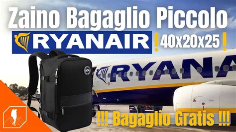ZAINO BAGAGLIO A MANO RYANAIR Zaino 40x20x25 Utilizzabile Come