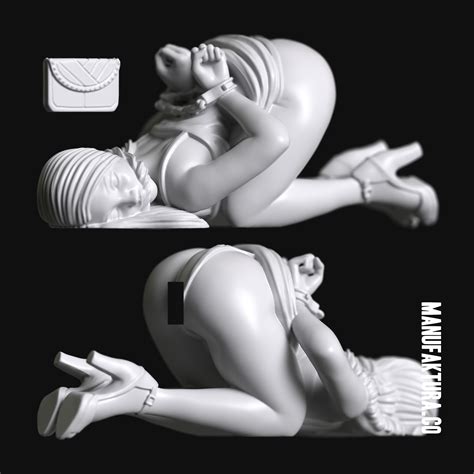 STL File Sub Series 03 Naked Bound Female Prisoner Slave3D