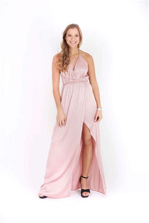 Vestido Rosa Palo Largo Seda Chic Dress Project