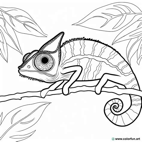 Dibujo para colorear de un camaleón original Descargar o Imprimir de