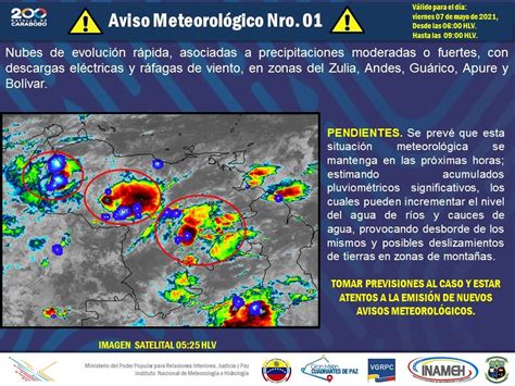 INAMEH on Twitter 7May INAMEHInforma Aviso Meteorológico Nro 1