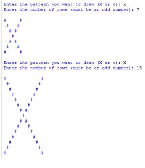 Drawing An X Pattern In Python Using Only Nested For Loops And If