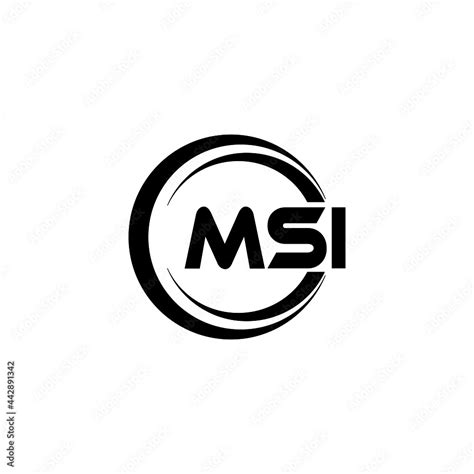 Msi Letter Logo Design With White Background In Illustrator Vector