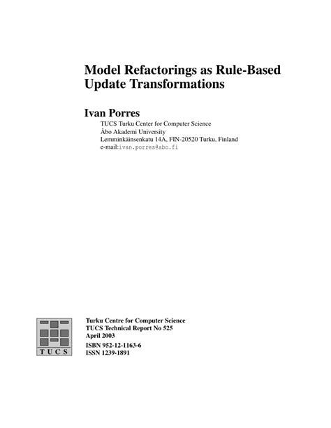 pdf model refactorings as rule based update transformations