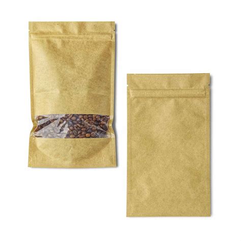 Saco Zip Lock Stand Up Pouch Kraft Visor 20x30cm 1und