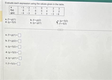 solved evaluate each expression using the values given in