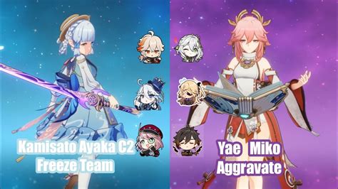 Ayaka C2 Freeze Team Yae Miko Aggravate Spiral Abyss 4 2 YouTube